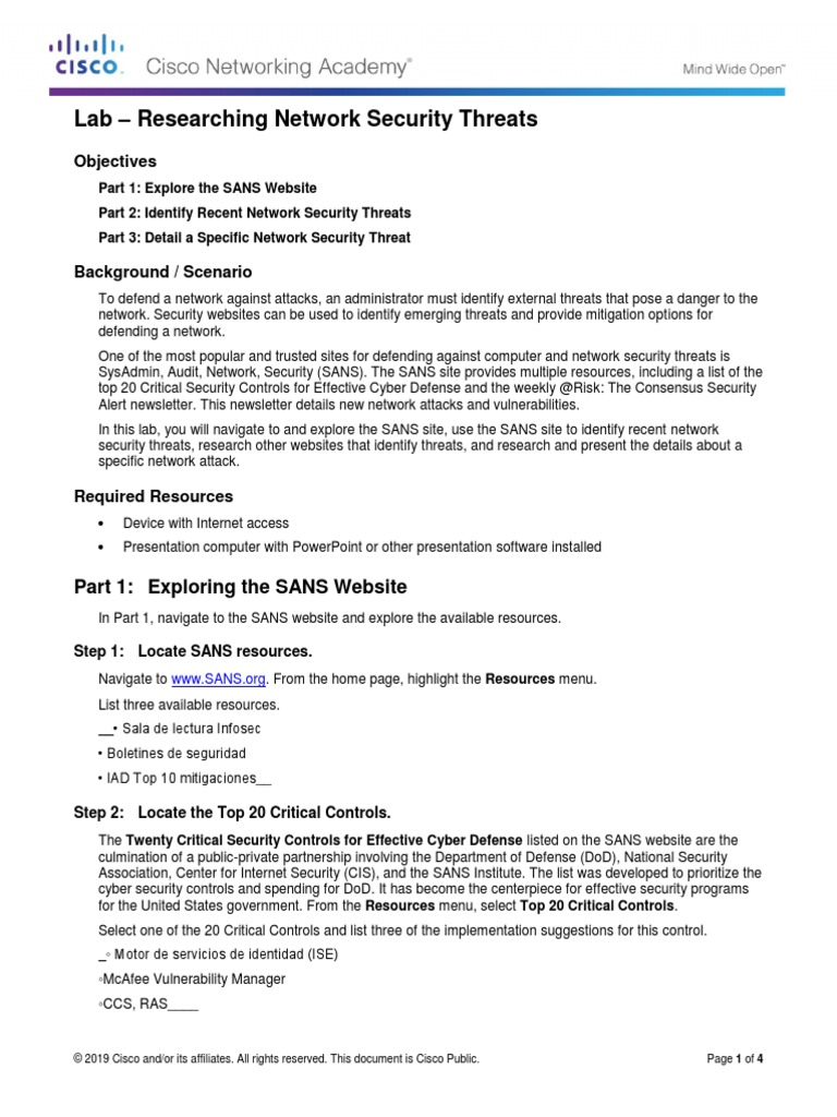 Lab Cisco 11 2 2 6 Pdf Information Security Cybercrime