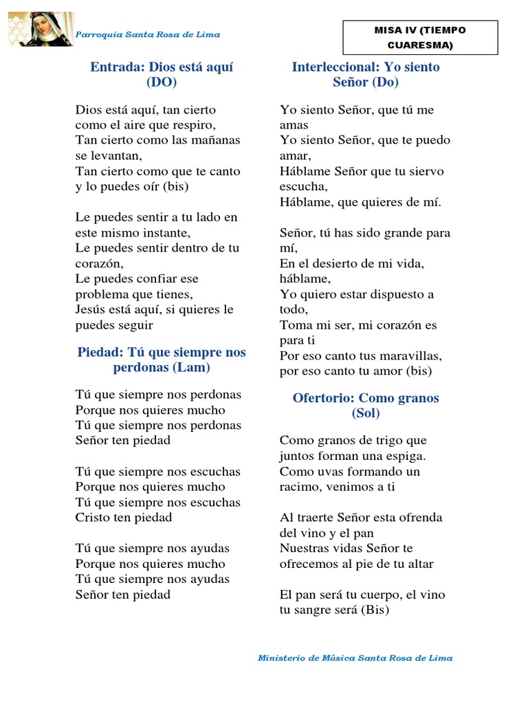 Cancionero (Tiempo de Cuaresma) | PDF | Misa (liturgia) | Oración