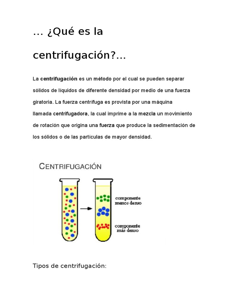 Qué es la centrifugación.docx | Destilación | Agua