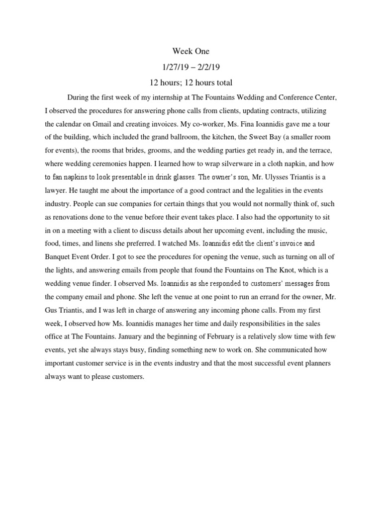 Weekly Journal 1 | PDF