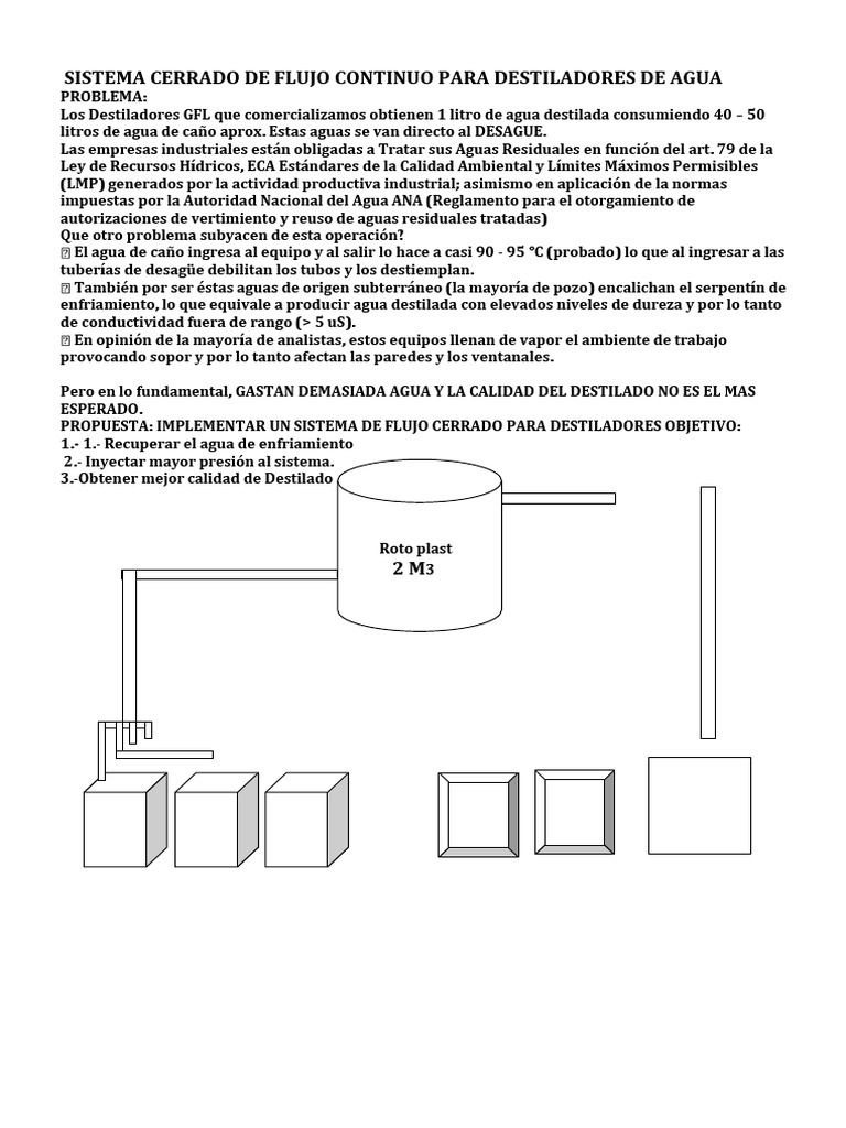 Sistema Cerrado de Flujo Continuo para Destiladores de Agua 1 | PDF