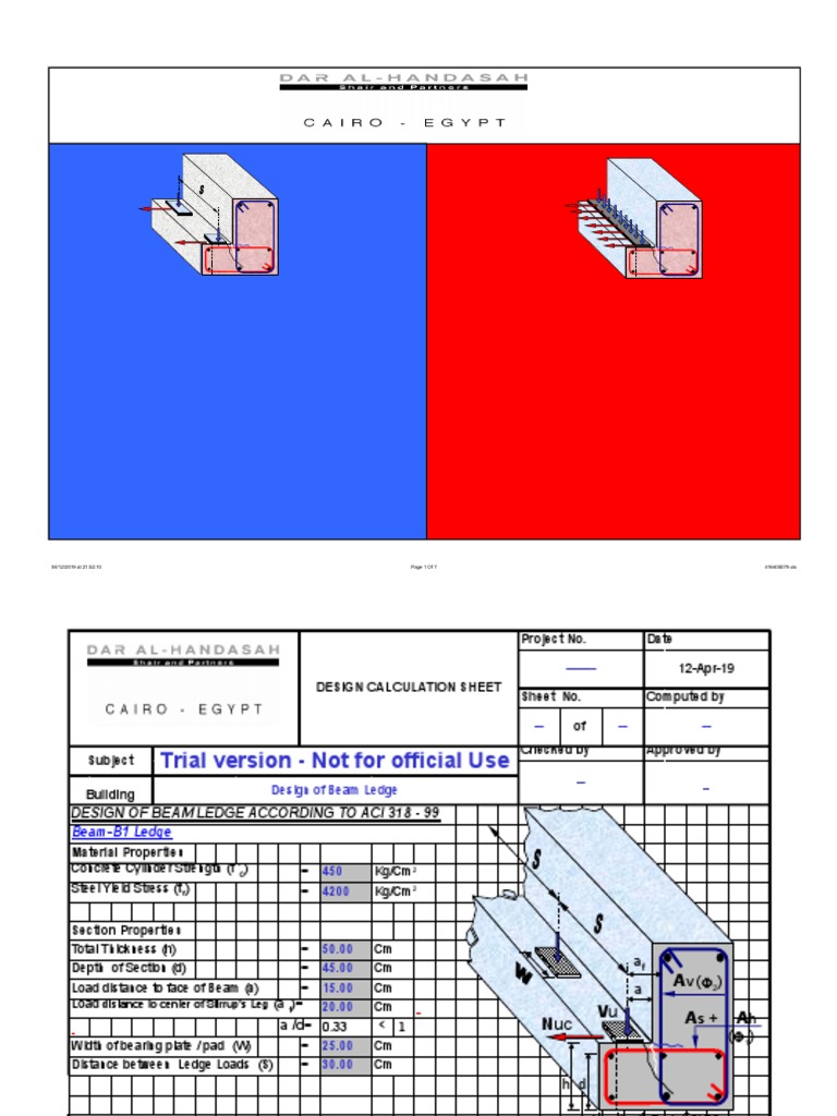 Design of beam Ledge according to ACI 318 | Strength Of Materials ...
