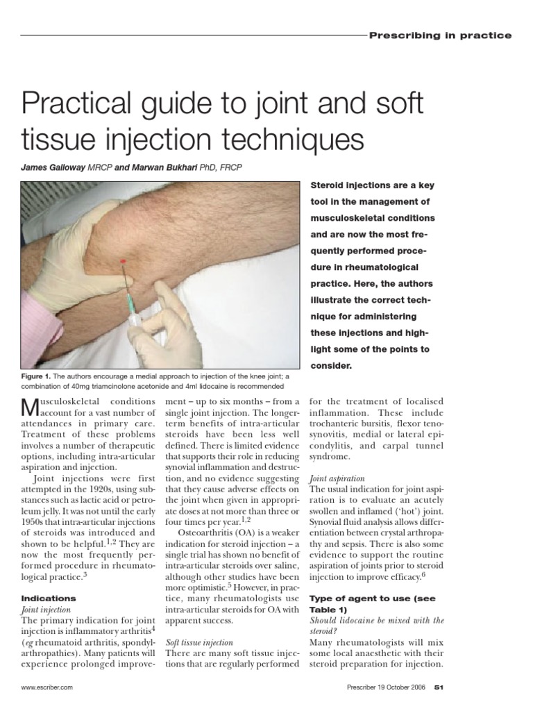 Practical Guide To Joint and Soft Tissue Injection Techniques | PDF ...