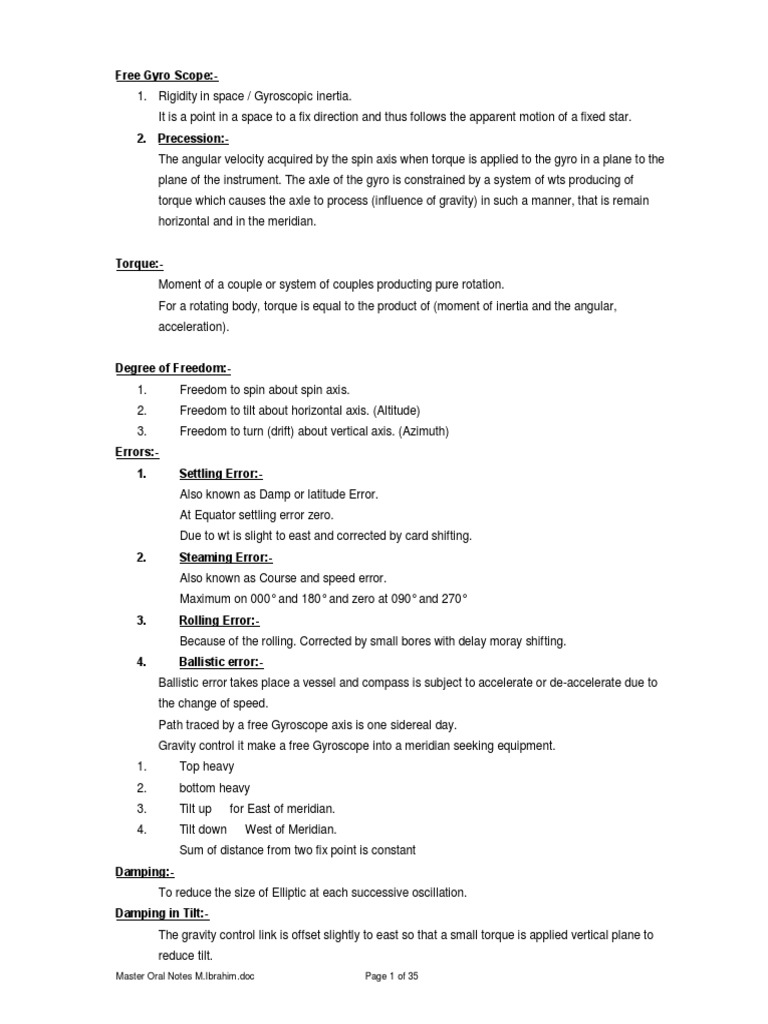 Gyroscopic Principles and Charter Clauses | PDF | Rotation Around A ...