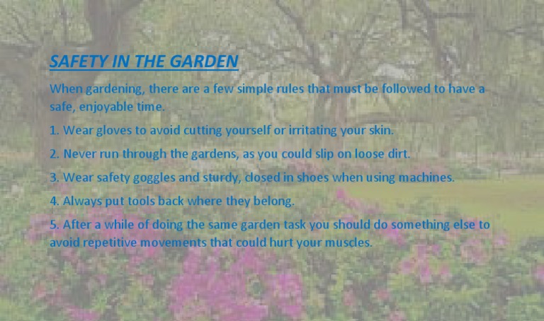 Gardening Safety Guidelines | PDF