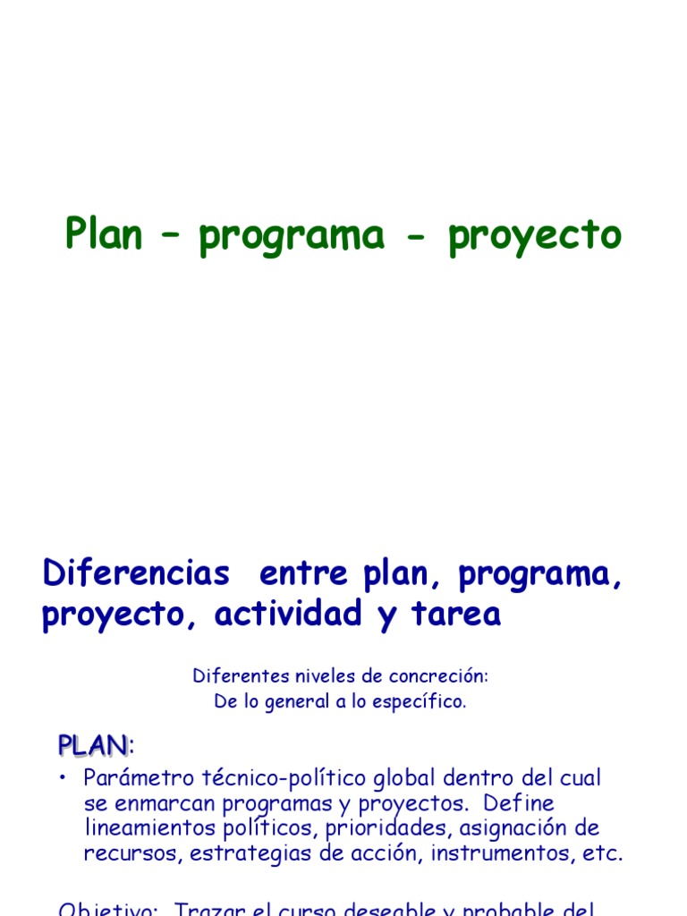 Plan Programa Proyecto | PDF | Planificación | Business