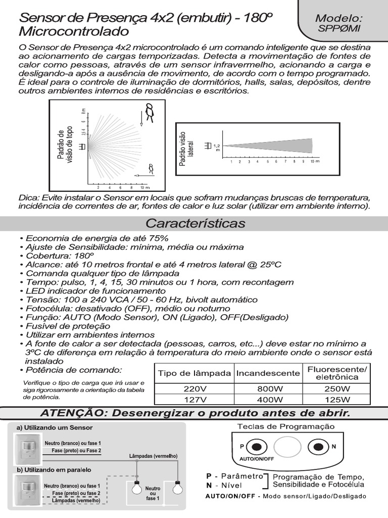 Manual Do Usuario Sensor-De-presenca-180 20160728042114 | PDF