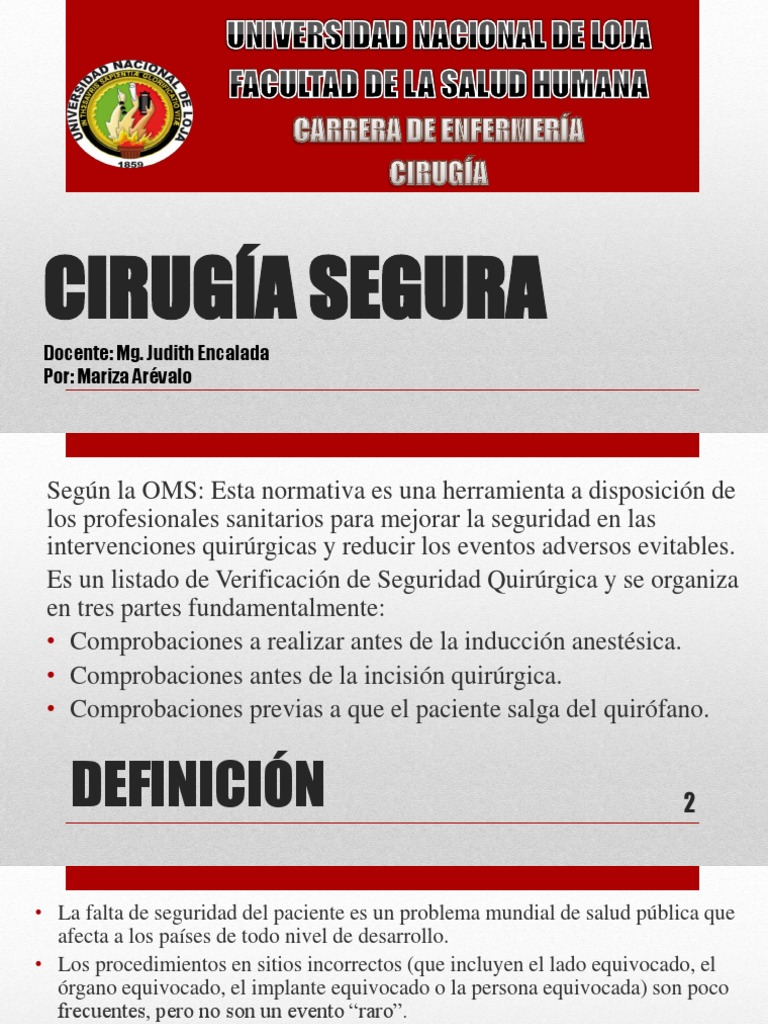 Cirugía Segura Pdf Cirugía Enfermedades Y Trastornos