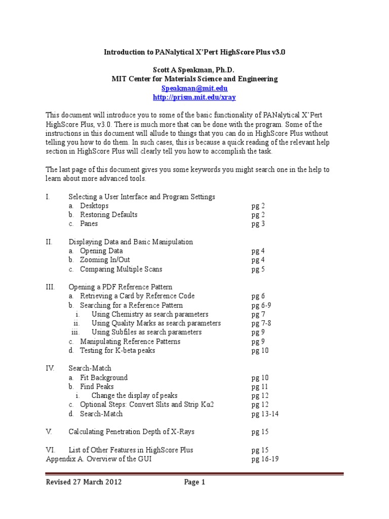 X-Ray Software Guide for Researchers | PDF | Data Analysis | Desktop ...