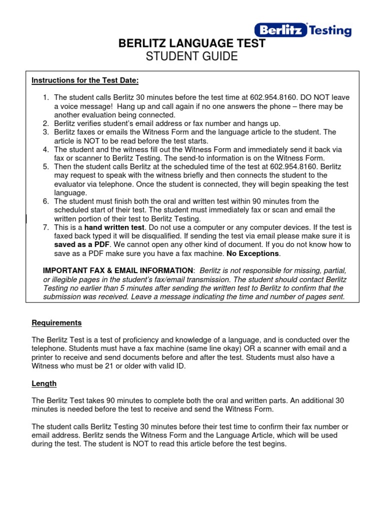 Berlitz | PDF | Fax | Reading Comprehension