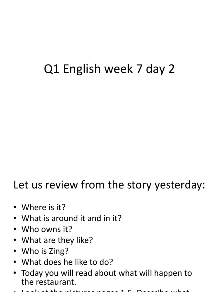 English Week 7 Day 2 July 14, 2015 | PDF