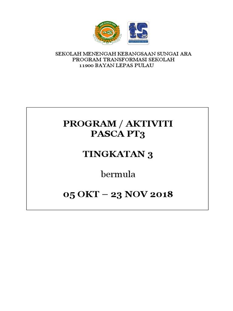 Aktiviti Pasca PT3 2018 | PDF
