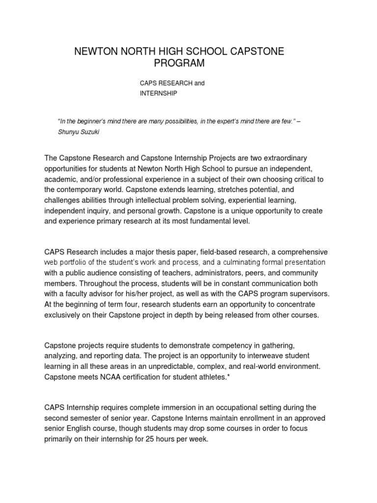 Capstone Letter From Nnhs | PDF | Academic Term | Internship