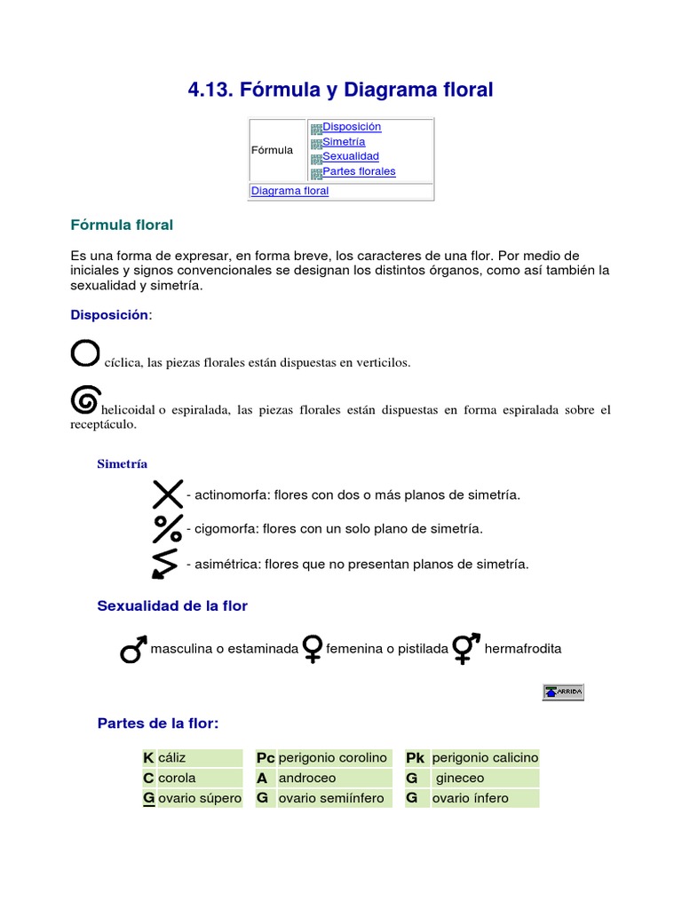 4.13. Fórmula y Diagrama Floral | PDF | Flores | Reproducción de plantas