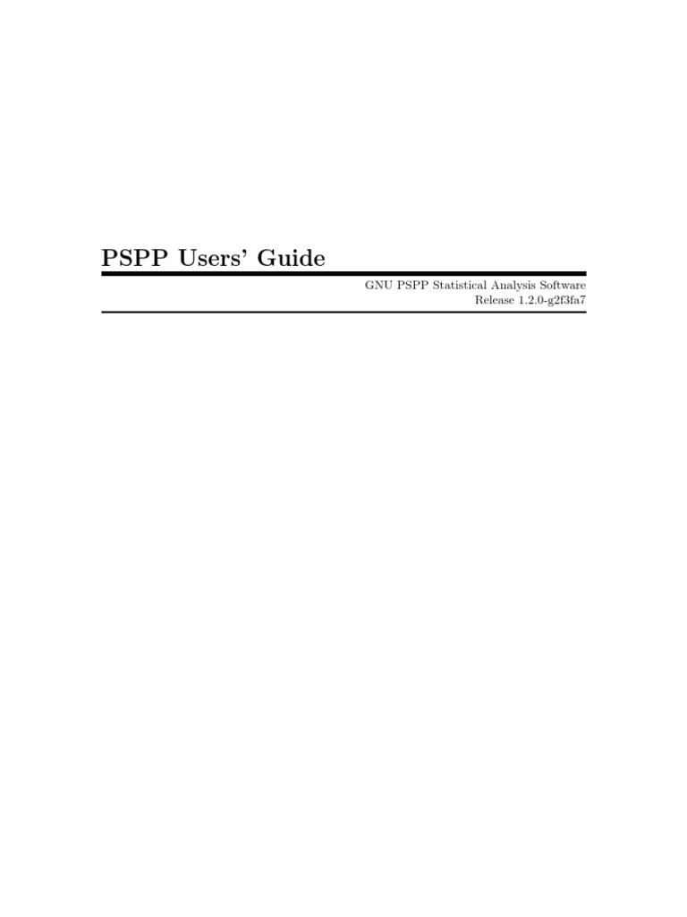 PSPP User Manual PDF | PDF | Free Software | File Format