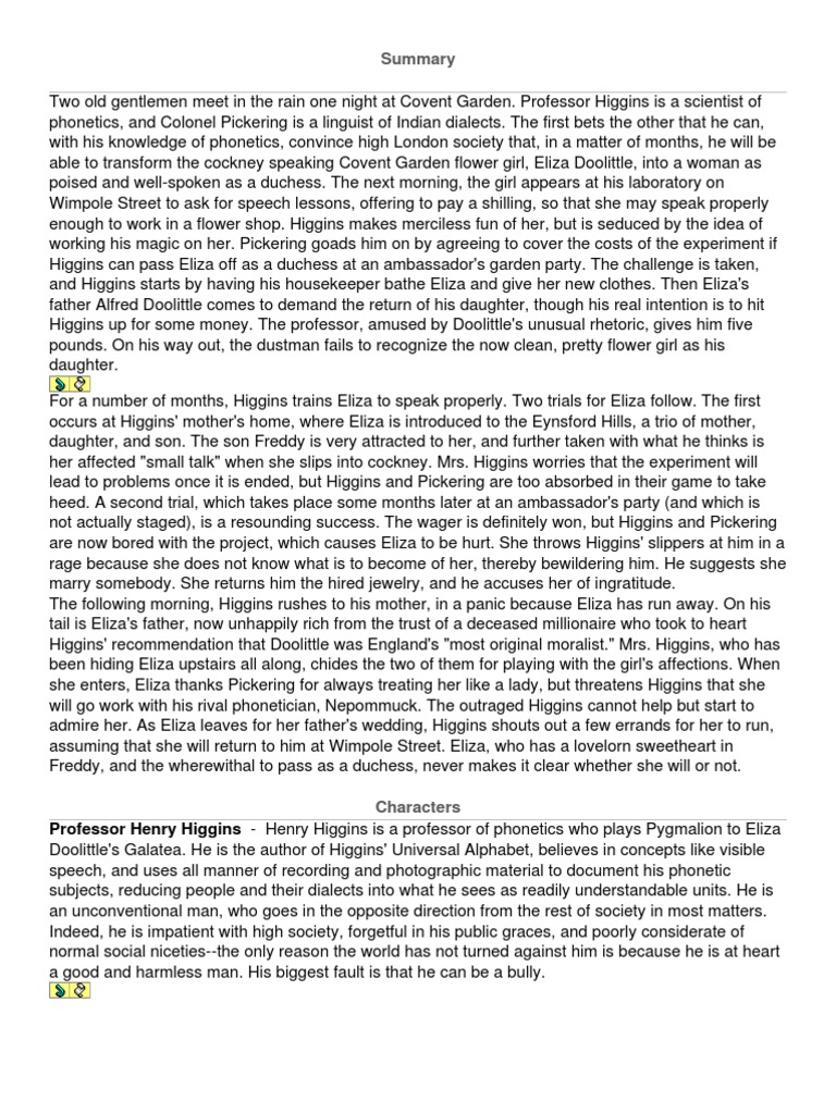 Pygmalion | PDF | Pygmalion (Play)