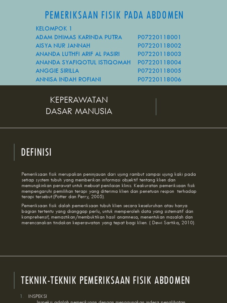 Pemeriksaan Fisik Abdomen | PDF | Sains & Matematika