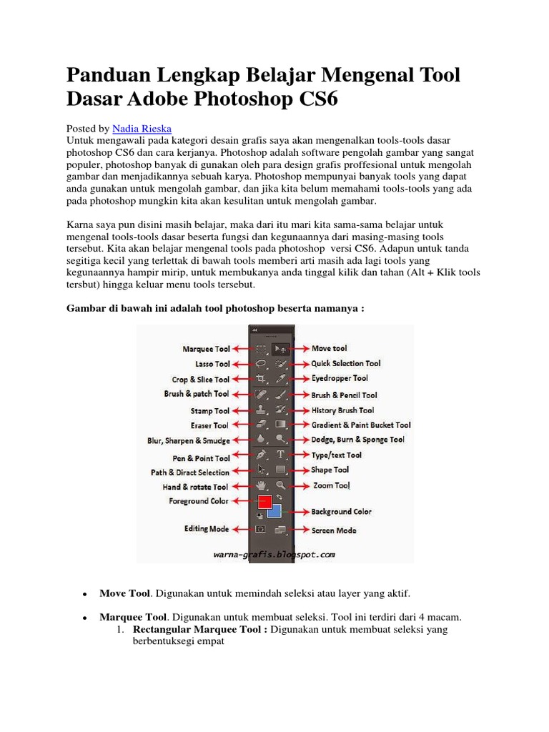 Panduan Tools Dasar Photoshop CS6 | PDF
