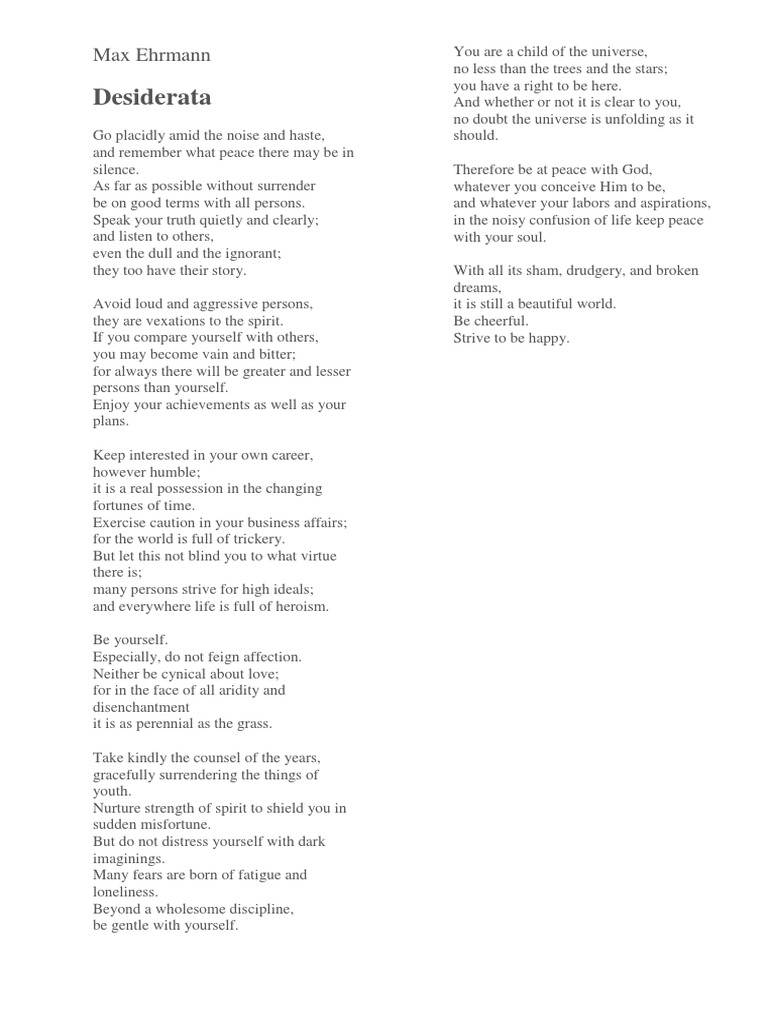 Desiderata | PDF