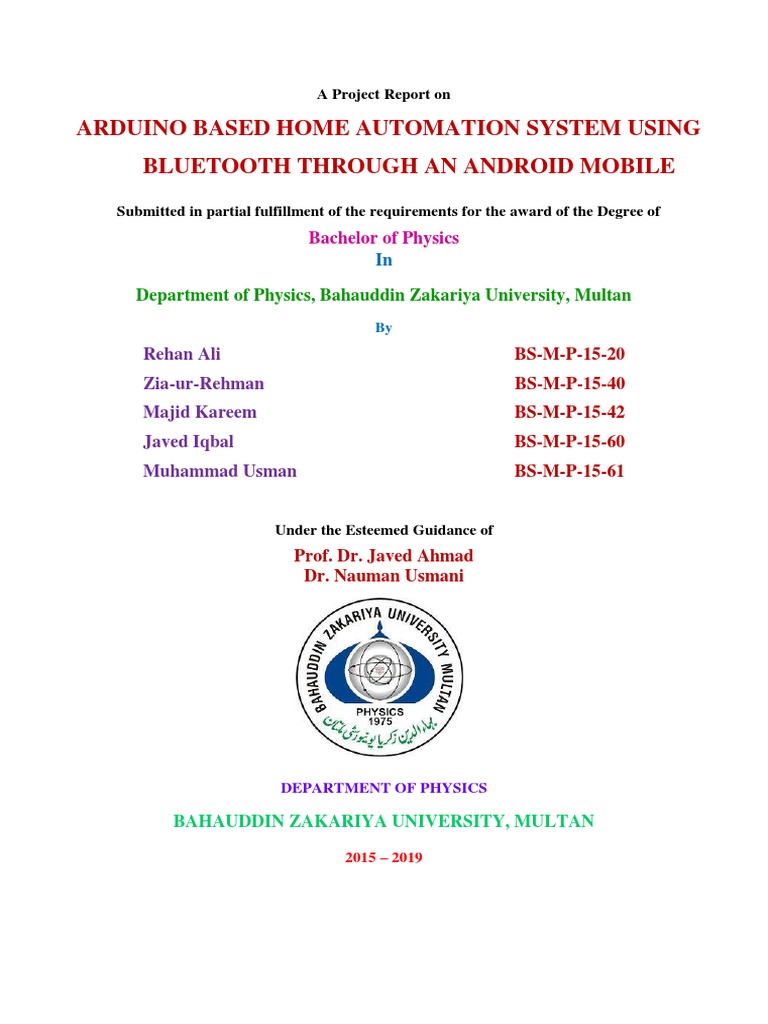 Arduino Based Home Automation System Using Bluetooth Through An Android ...