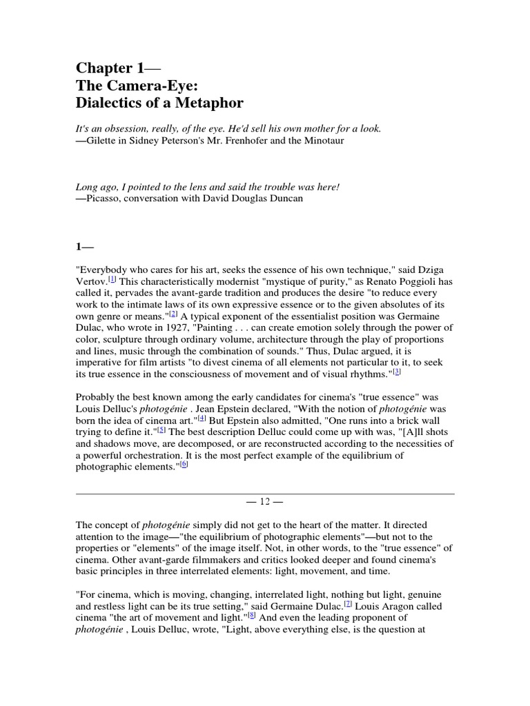 Chapter 1 - The Camera-Eye: Dialectics of A Metaphor | PDF | Retina ...