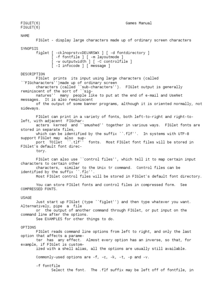 Figlet | PDF | Zip (File Format) | Text