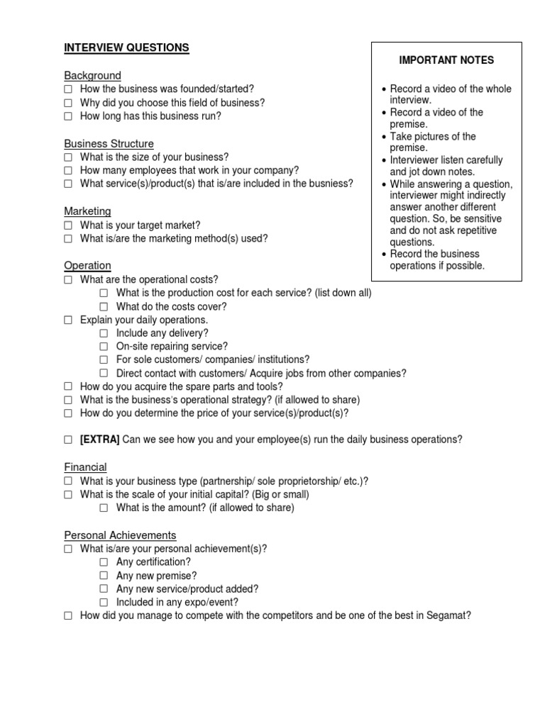 Background: Interview Questions | PDF | Swot Analysis | Marketing