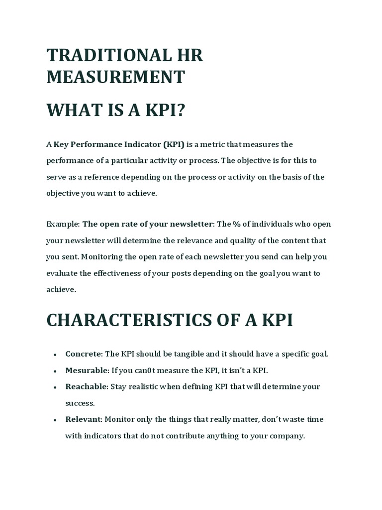 Traditional HR Measurement | PDF | Performance Indicator | Employee ...