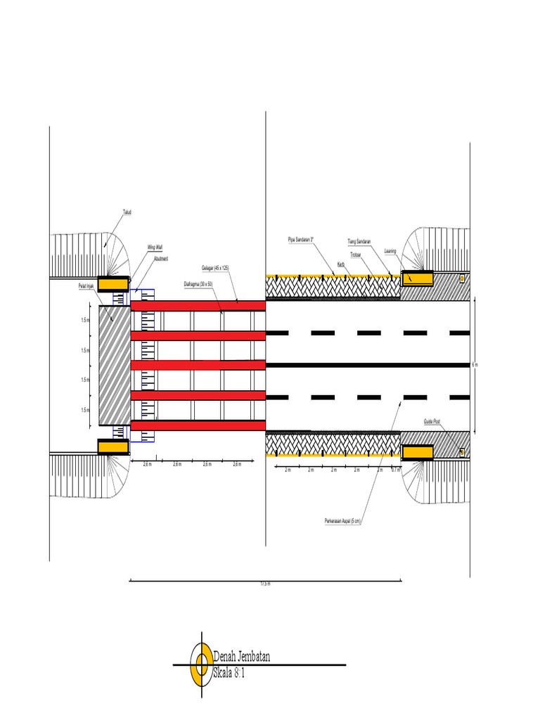 Denah Jembatan Skala 8:1: Talud | PDF