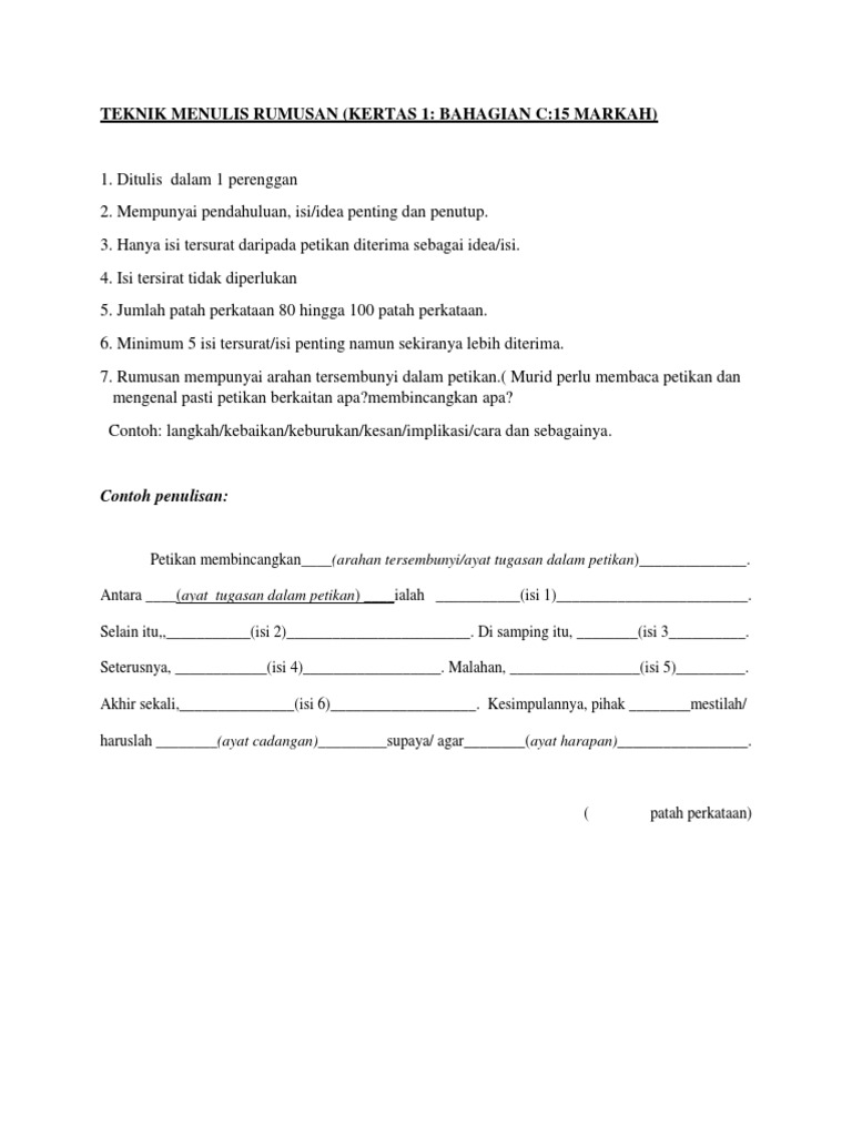 Teknik Menulis Rumusan | PDF