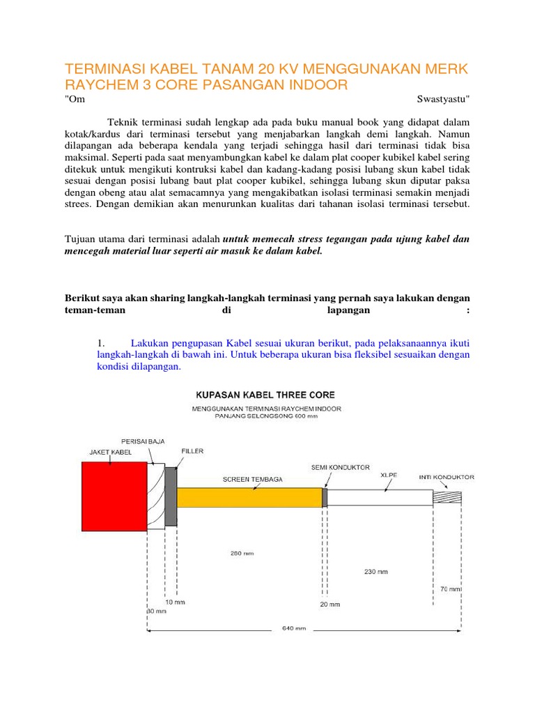 Terminasi Kabel Tanam 20 KV Menggunakan Merk Raychem 3 Core Pasangan ...