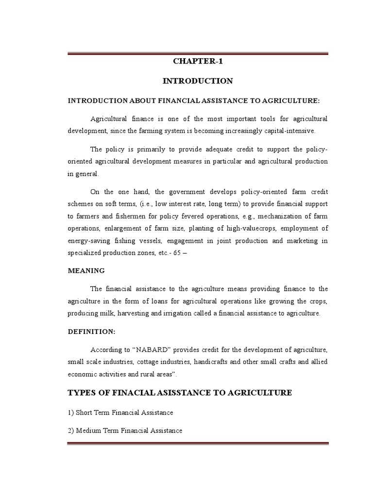 Financial Assitance Full Project | PDF | Banks | Business