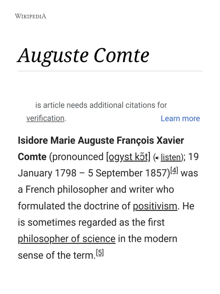 1 Unit-Auguste Comte | PDF | Positivism | Philosophical Theories