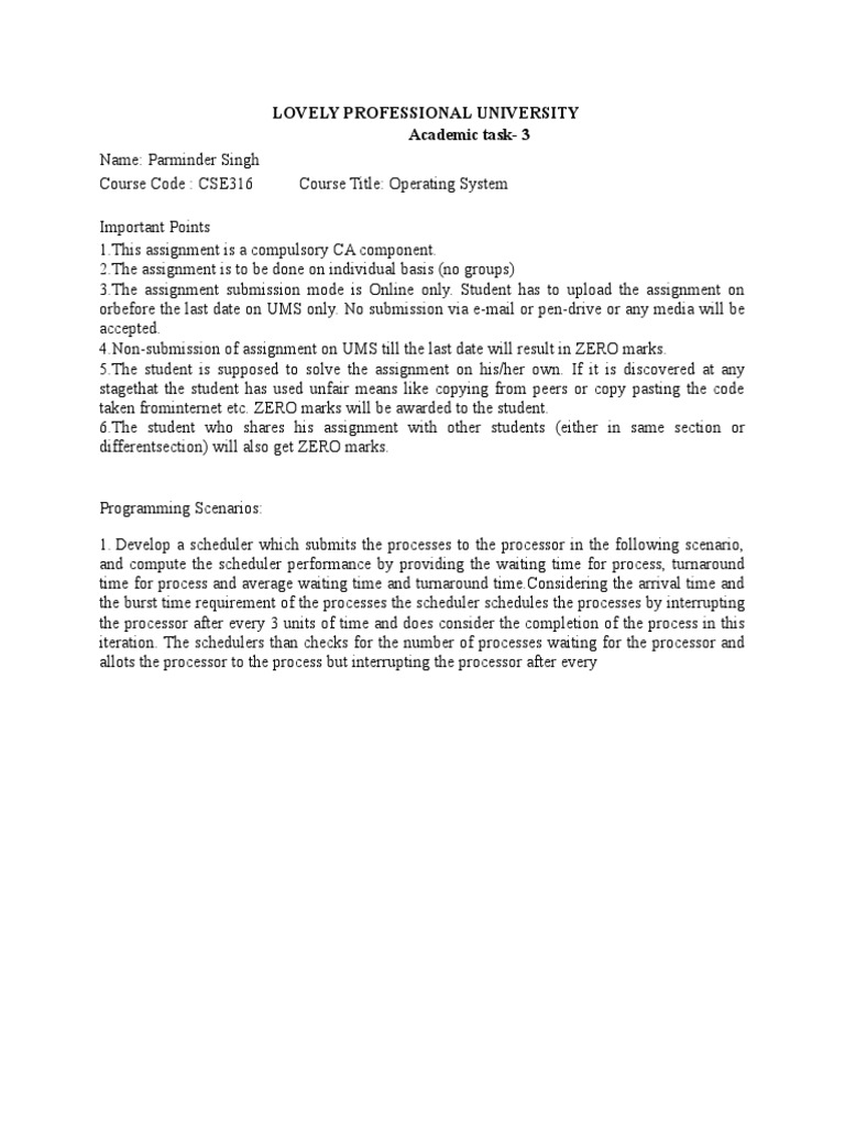 Simulation Questions | PDF | Scheduling (Computing) | Concurrent Computing