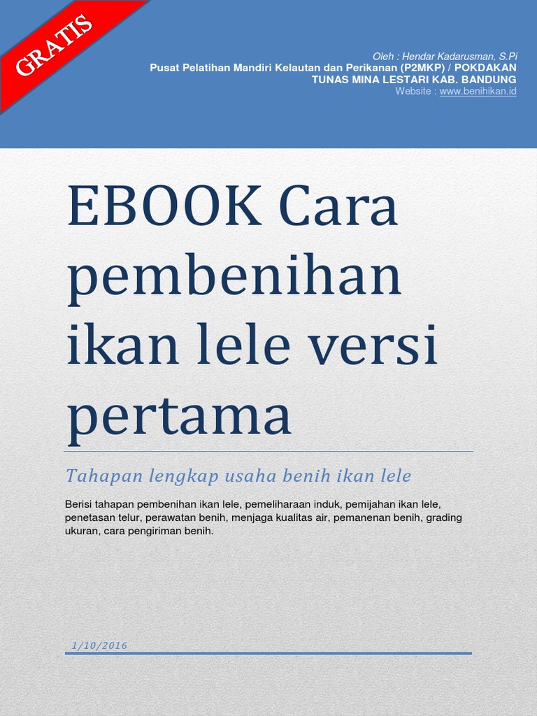 S.O.P Pembenihan Lele Sistem Boster | PDF
