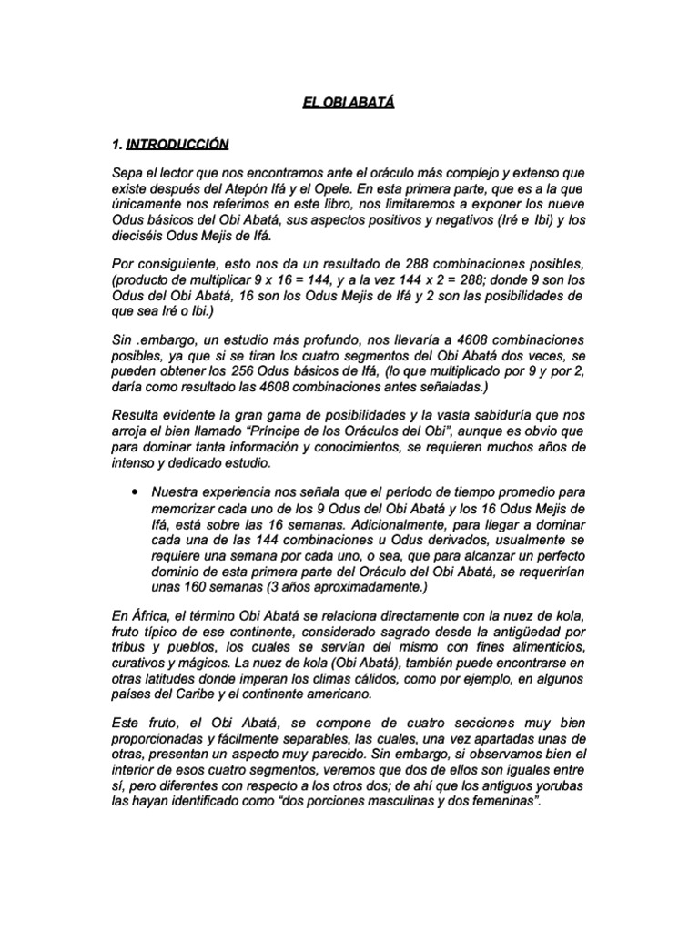 Oraculo de Obi Abata | PDF | Religión y creencia | Naturaleza