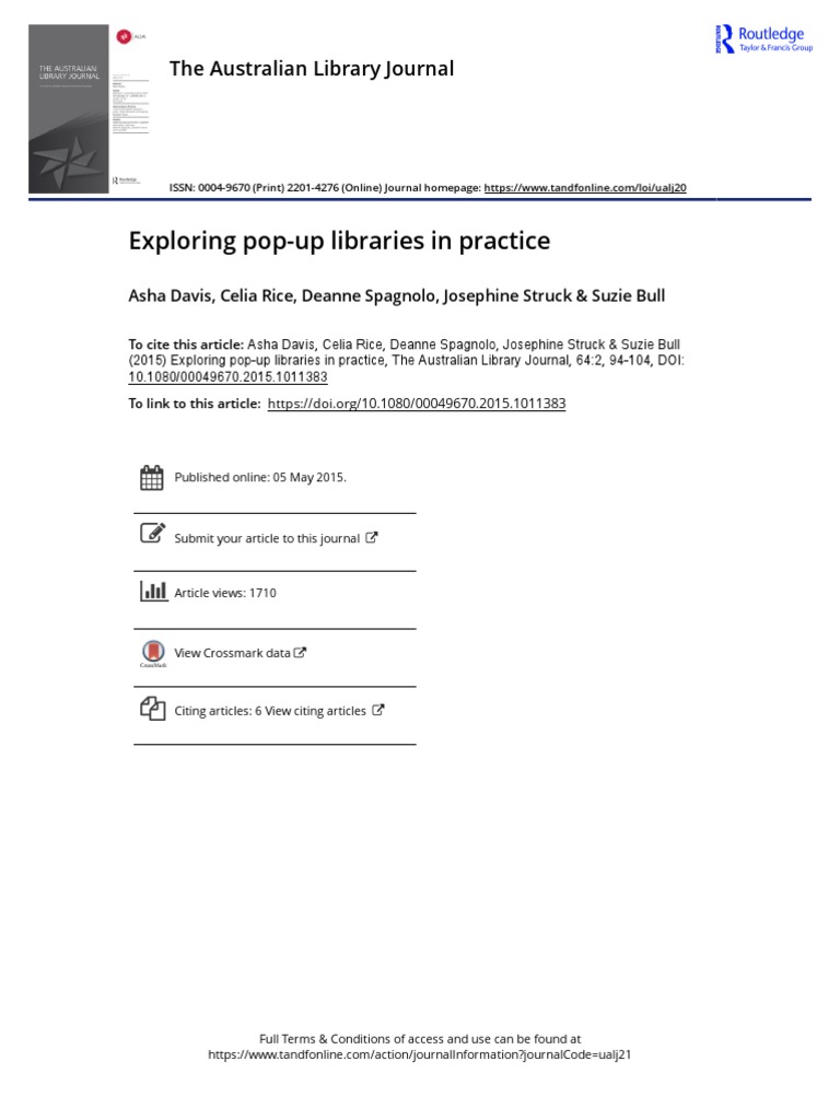 Exploring Pop Up Libraries in Practice | PDF | Libraries | Public Library