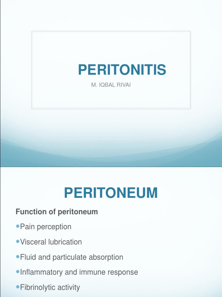 Peritonitis: Causes, Symptoms, and Treatment | PDF | Medical ...