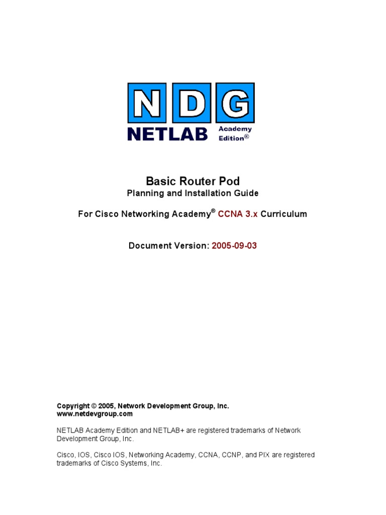 Basic Router Pod: Planning and Installation Guide For Cisco Networking ...