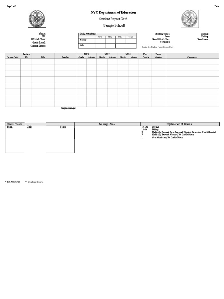 Report Card Template 18 | PDF | Student Assessment And Evaluation | Schools