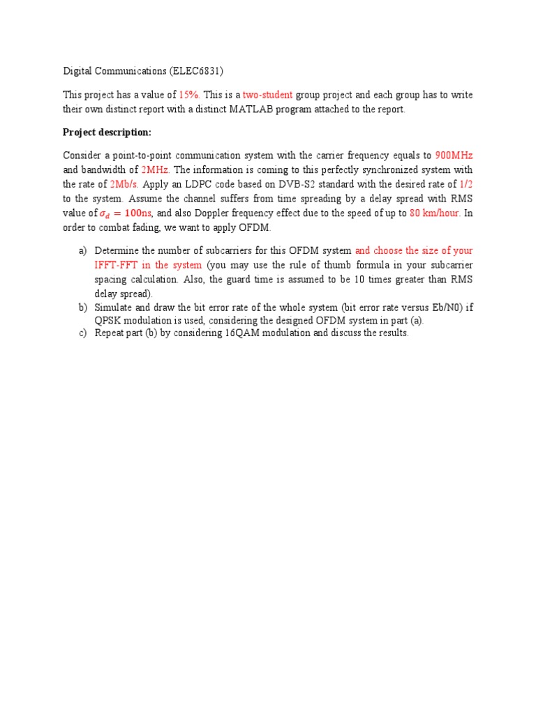 Project Digital Communications | PDF