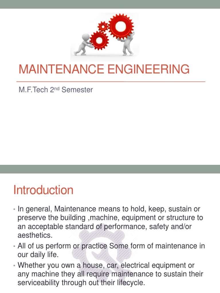 Maintenance Engineering PDF | PDF | Reliability Engineering | Systems ...
