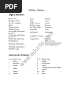 ICSE Class 1 Syllabus | PDF