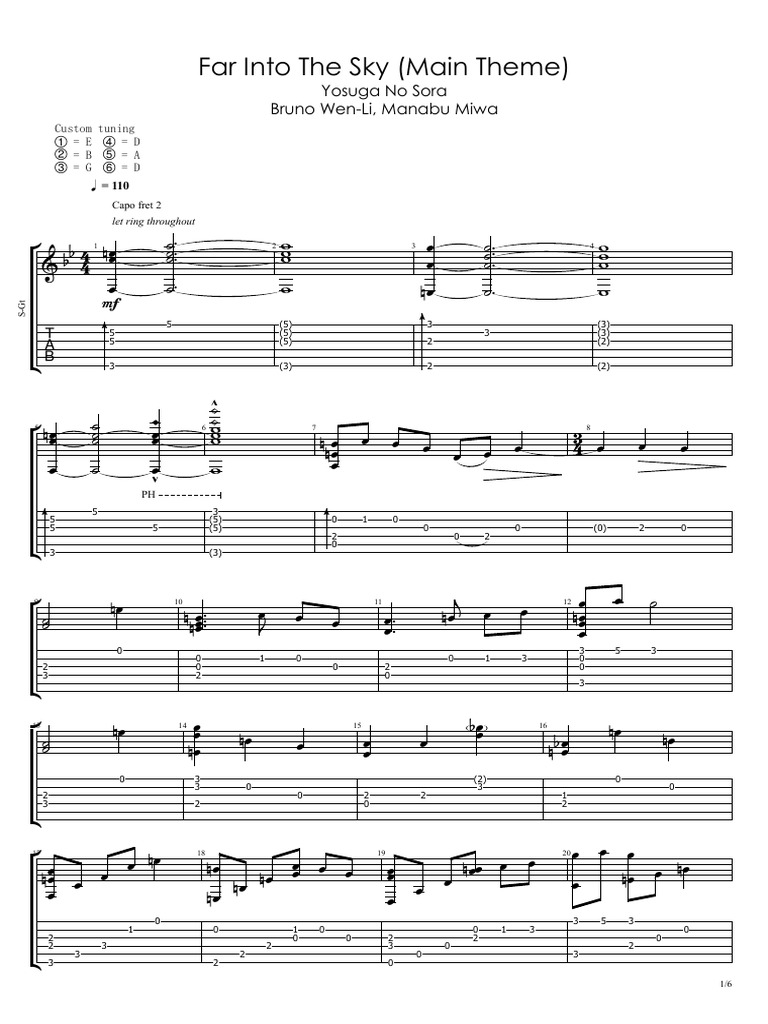 Yosuga No Sora Main Theme Sheet | PDF | Chordophones | String Instruments