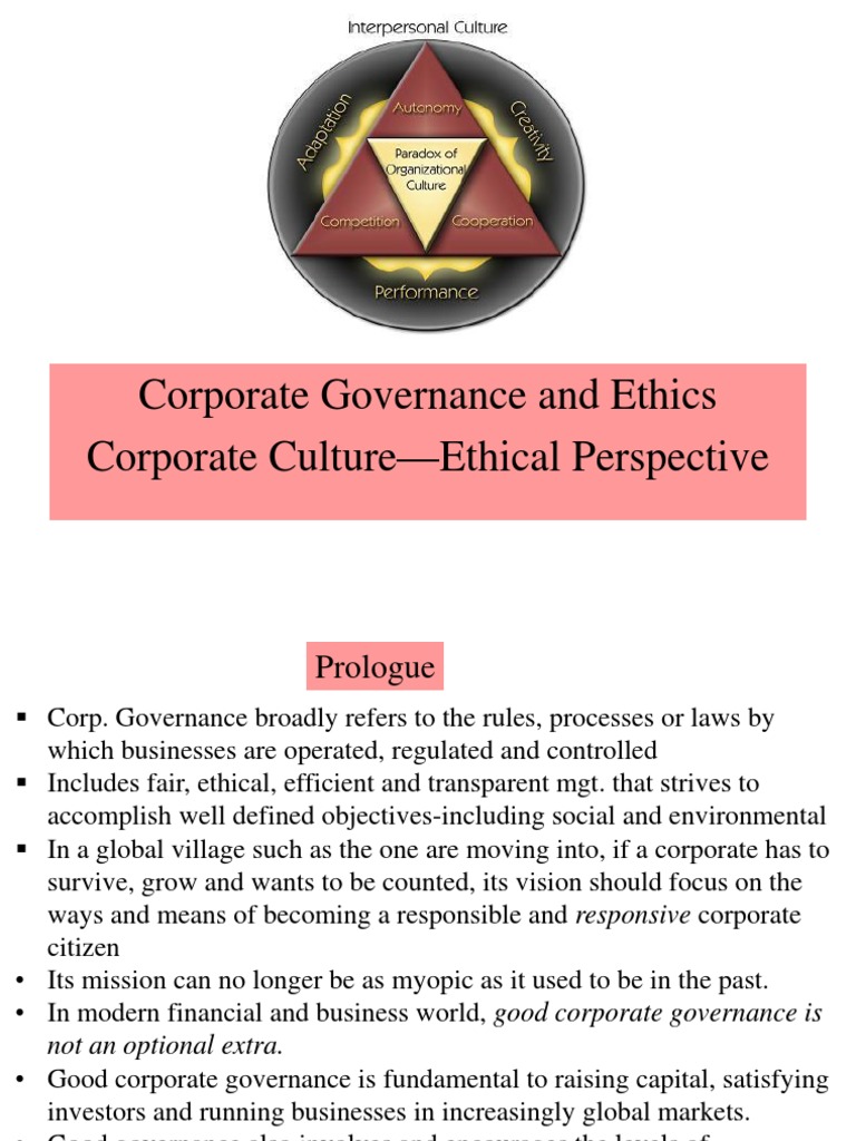Understanding Corporate Governance Ethics | PDF | Corporate Governance ...