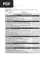 Coping Styles Questionnaire | PDF | Coping (Psychology) | Social Psychology