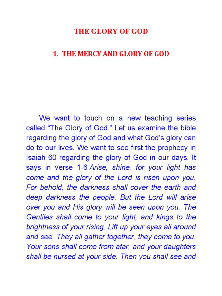 The Glory of God | PDF | Glory (Religion) | Aaron
