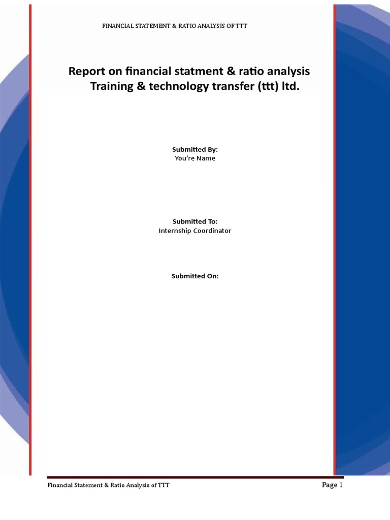 Intern Report (Final) - Financial Ratio Analysis | PDF | Depreciation ...