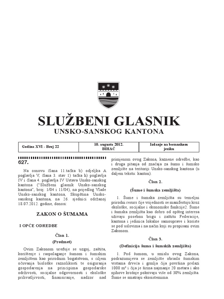 Zakon o Šumama 22.12 1 PDF | PDF