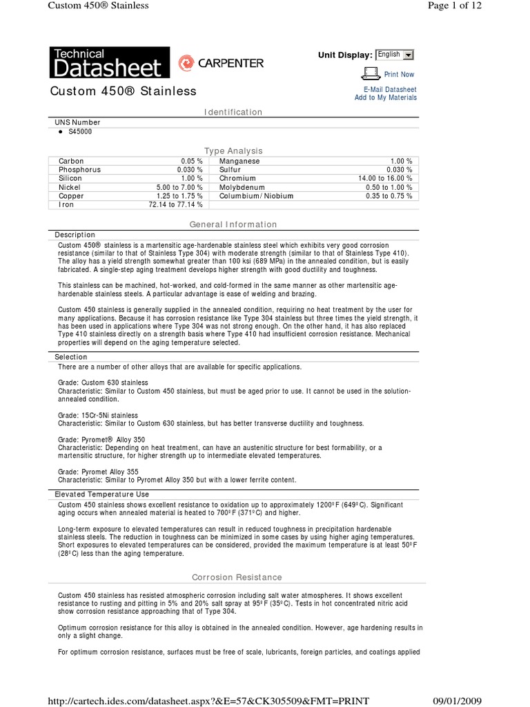 GTD 450 Gas Turbine Material | PDF | Stainless Steel | Annealing ...